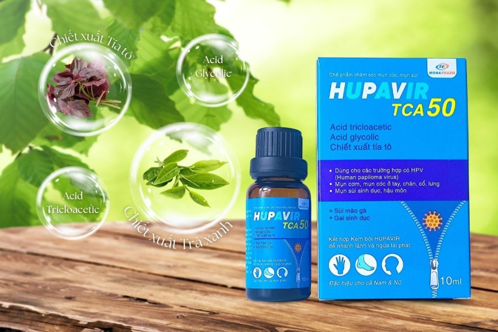 Dung dịch chấm mụn cóc, mụn sùi, mụn sinh dục Hupavir TCA 50 có hiệu quả không?